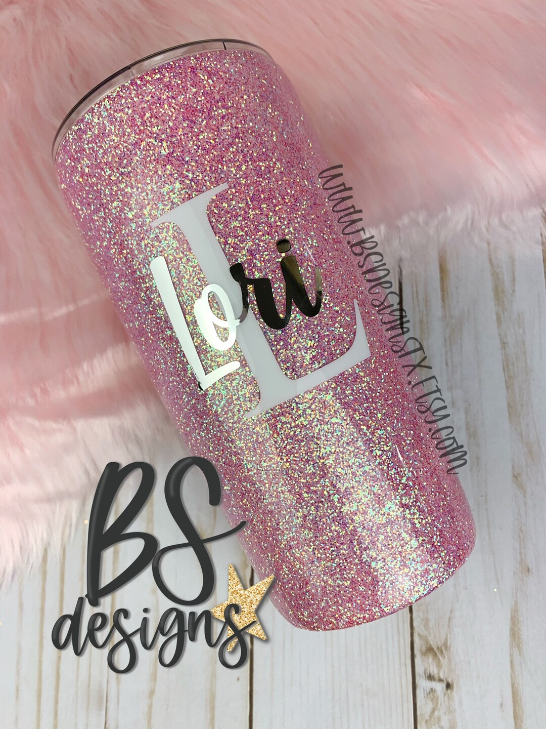 Pink Glitter Tumbler: Personalized Sparkle Cup With Straw - Etsy