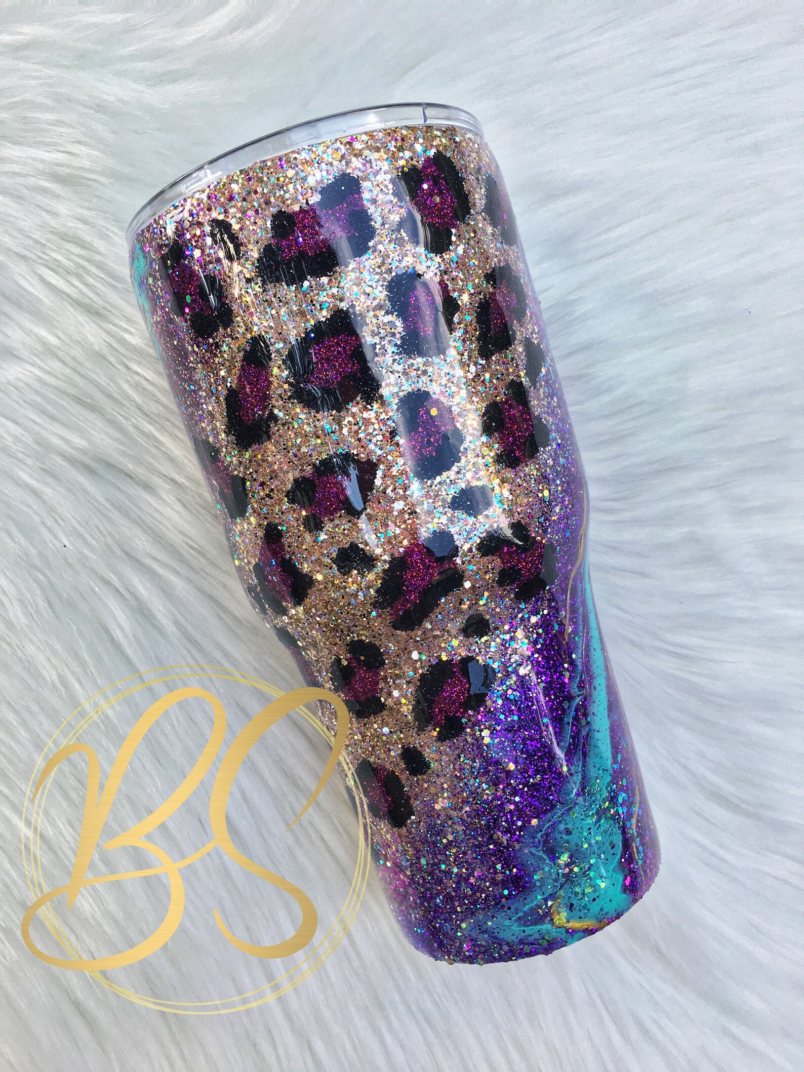 Purple Leopard Glitter Tumbler Gypsy Leopard Personalize | Etsy