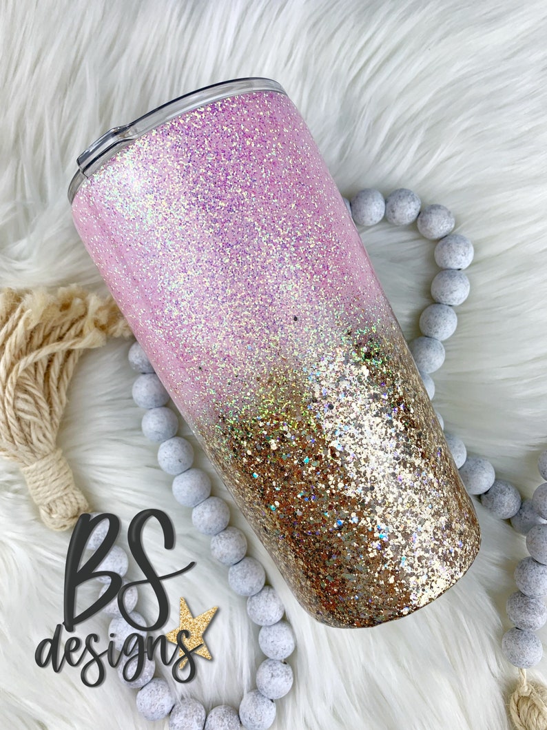 Pink Glitter Tumbler Personalized Tumbler Ombré Glitter - Etsy