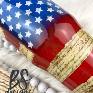 Custom Tumbler for Men, American Flag, Distressed, Constitution, Free ...