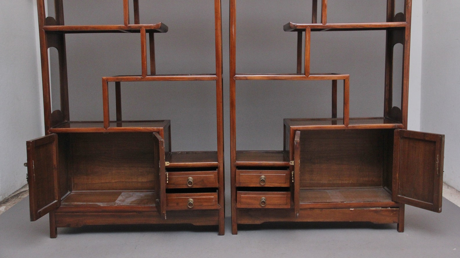 Pair of Early 20th Century Chinese Display Cabinets - Etsy