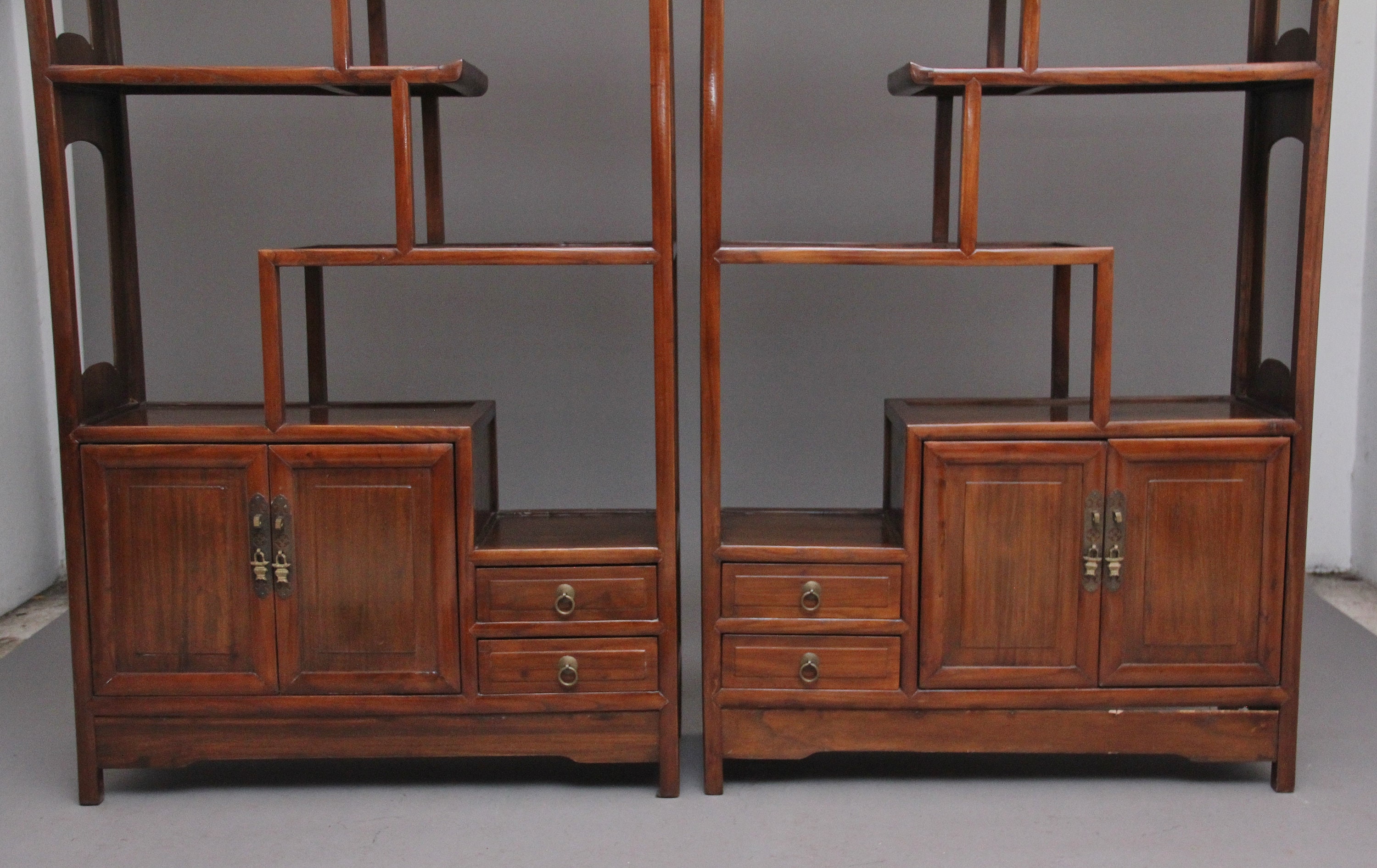 Pair of Early 20th Century Chinese Display Cabinets - Etsy
