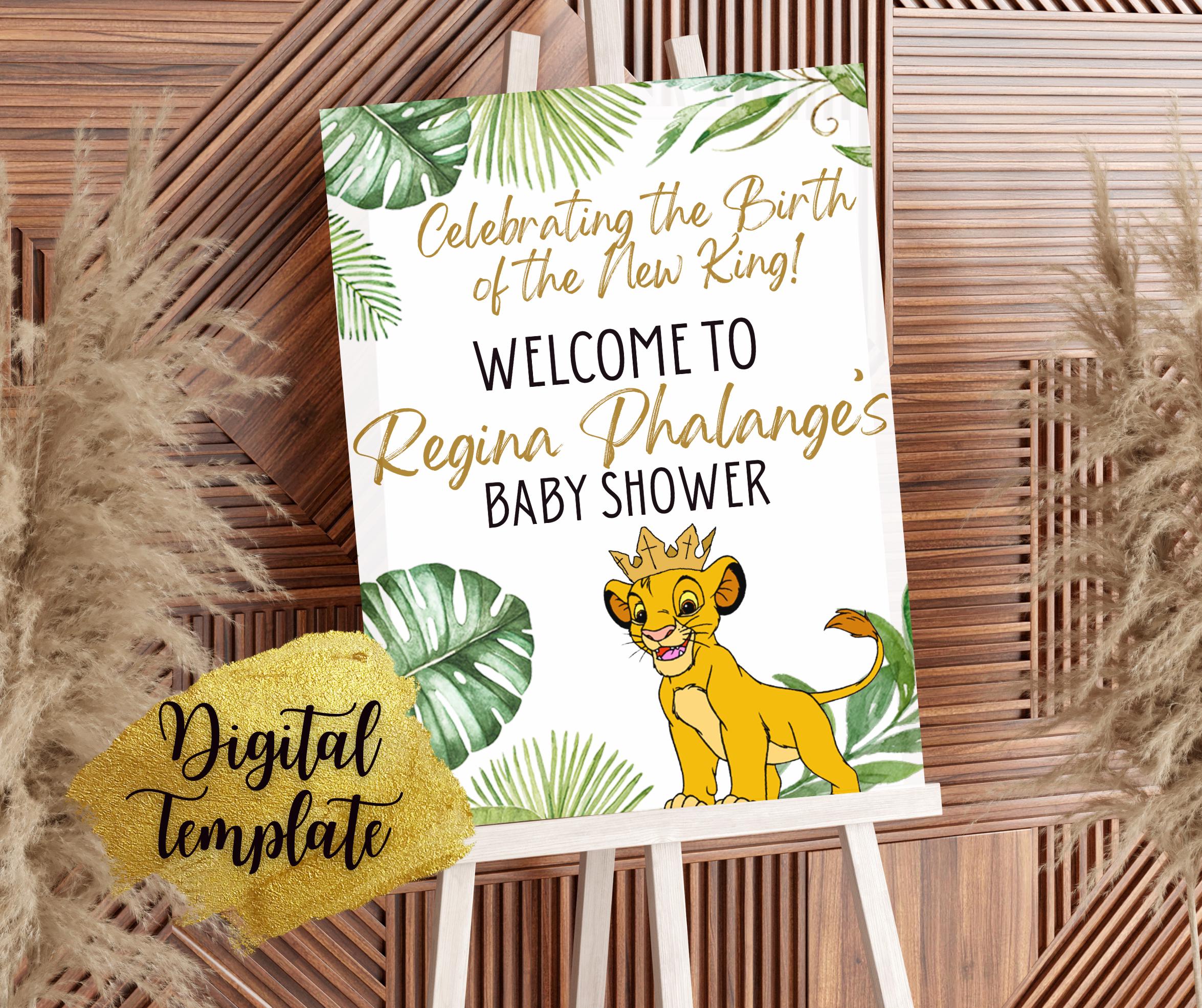 Lion King Baby Shower Welcome Sign Editable, Simba Baby Shower Welcome ...