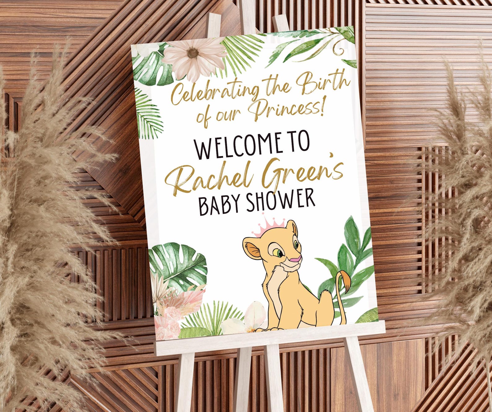 Nala Lion King Baby Shower Welcome Sign Editable, Nala Baby Shower ...