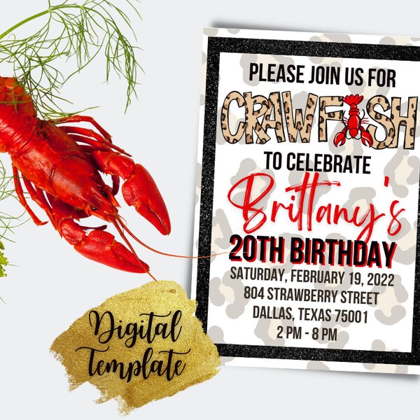 Crawfish Birthday Boil Invitation - Etsy