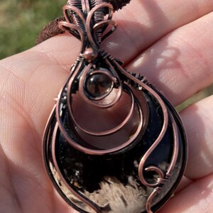 CUSTOM HANDMADE. Black and Brown Fossilized Palm Root Moon With Smoky ...