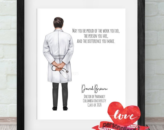 Personalized Doctor Graduation Print, Medical School Graduation, Doctor ...