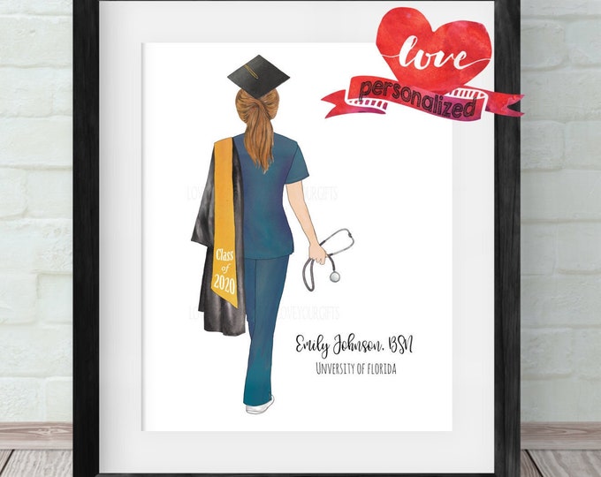 Personalized Nurse Graduation Print, Nurse Print, Nursing School ...