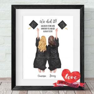 2 Best Friends Personalized Graduation Print Friends Graduation Gift ...