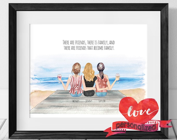Custom Best Friends Print Personalized Friendship Print Custom Best ...
