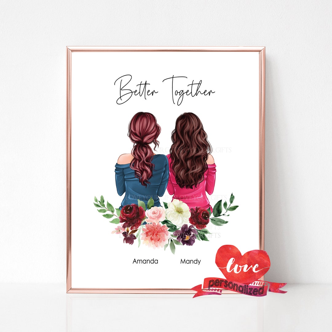Personalized Best Friend Print, Custom Friends Print, Birthday Print ...