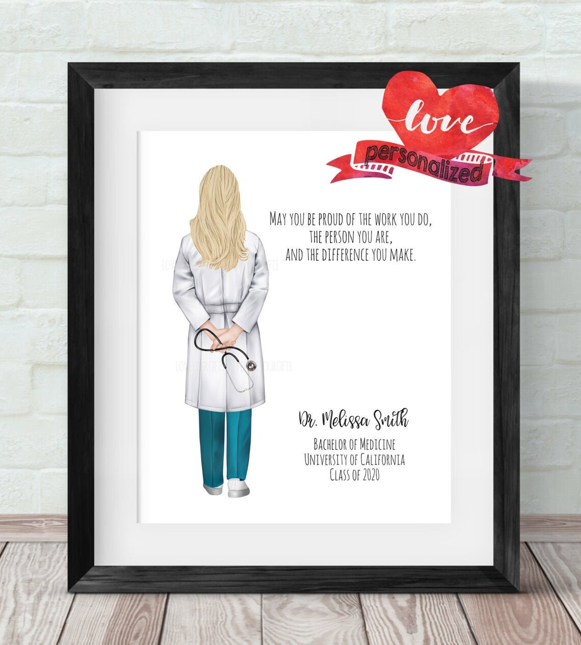 Personalized Doctor Graduation Print Medical School | Etsy