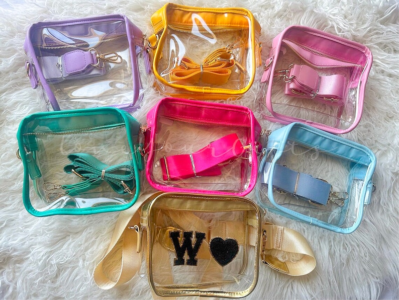 Personalized Clear Clear Concert Bag, Stadium Bag, Game Day Bag, Clear ...