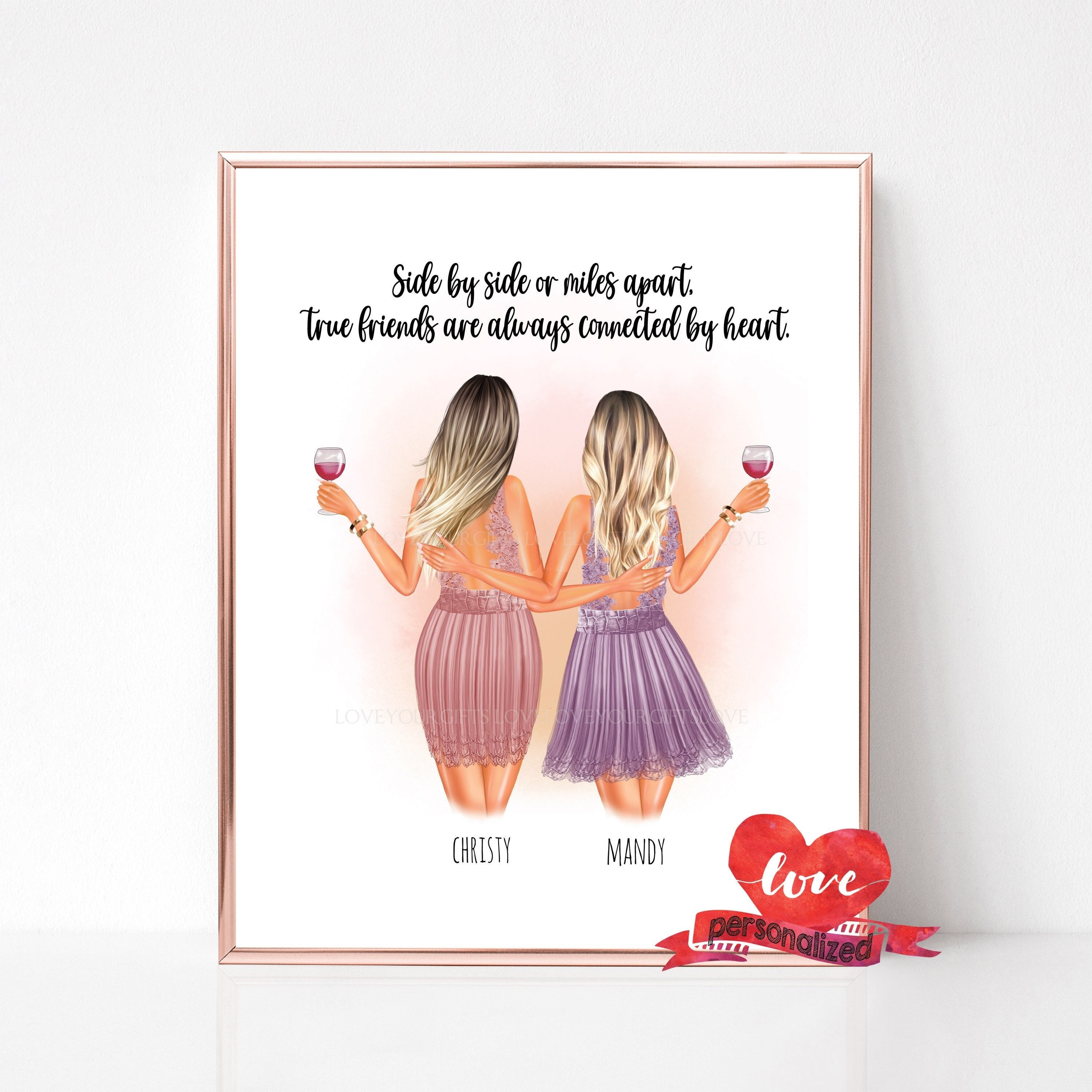 Personalized Best Friend Print Best Friends Gift Birthday | Etsy