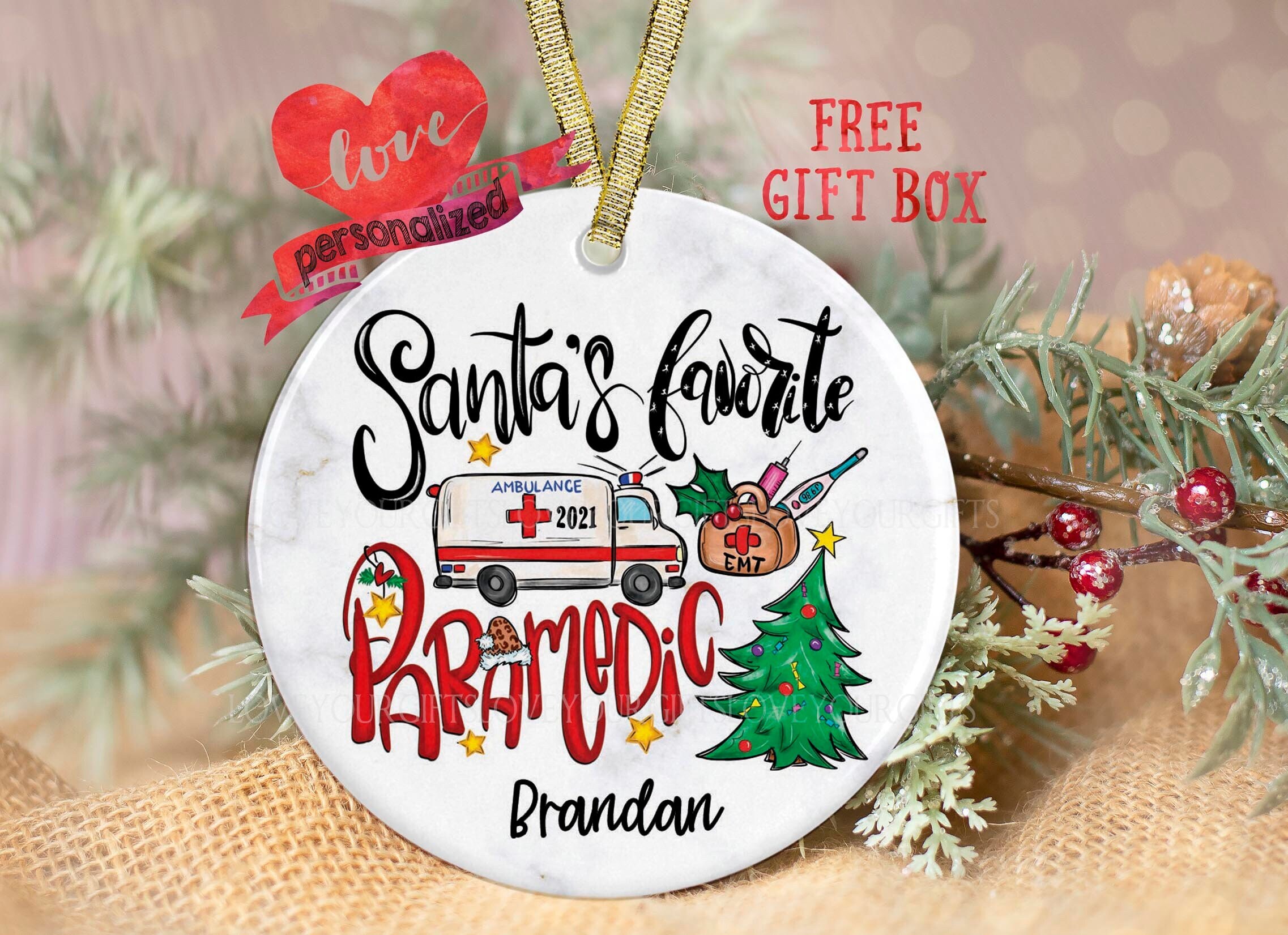 Personalized Santa's Favorite Paramedic Christmas Ornament | Etsy
