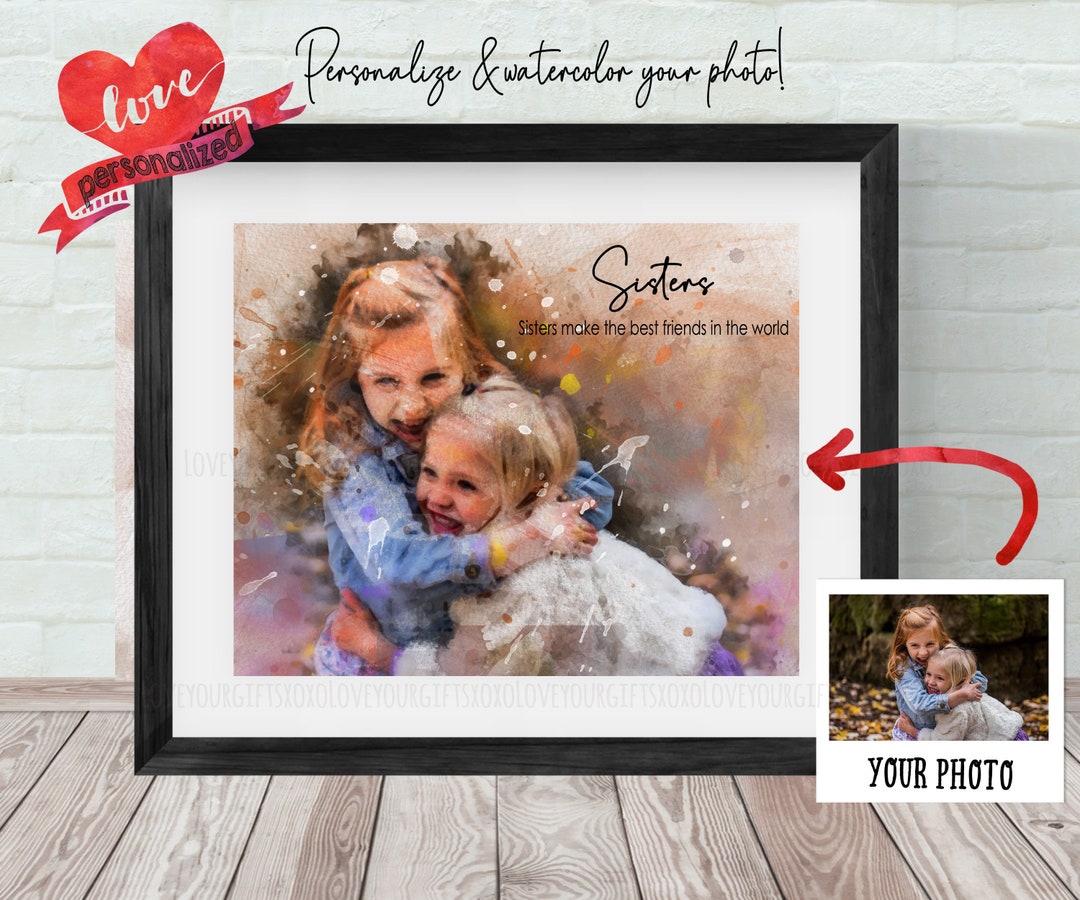 Custom Sister Portrait Birthday Gift Personalized Best Friend - Etsy