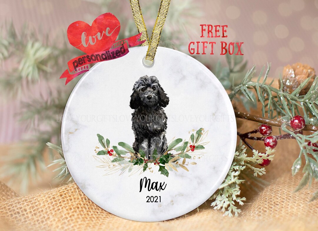 Personalized Black Cockapoo Christmas Ornament Custom Cockapoo Ornament ...