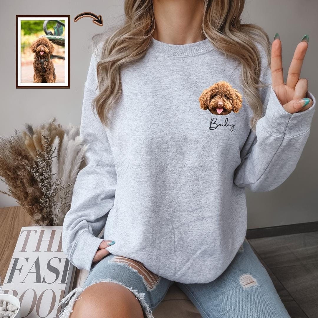 Custom Dog Sweatshirt From Photo, Custom Dog Portrait Sweater ...