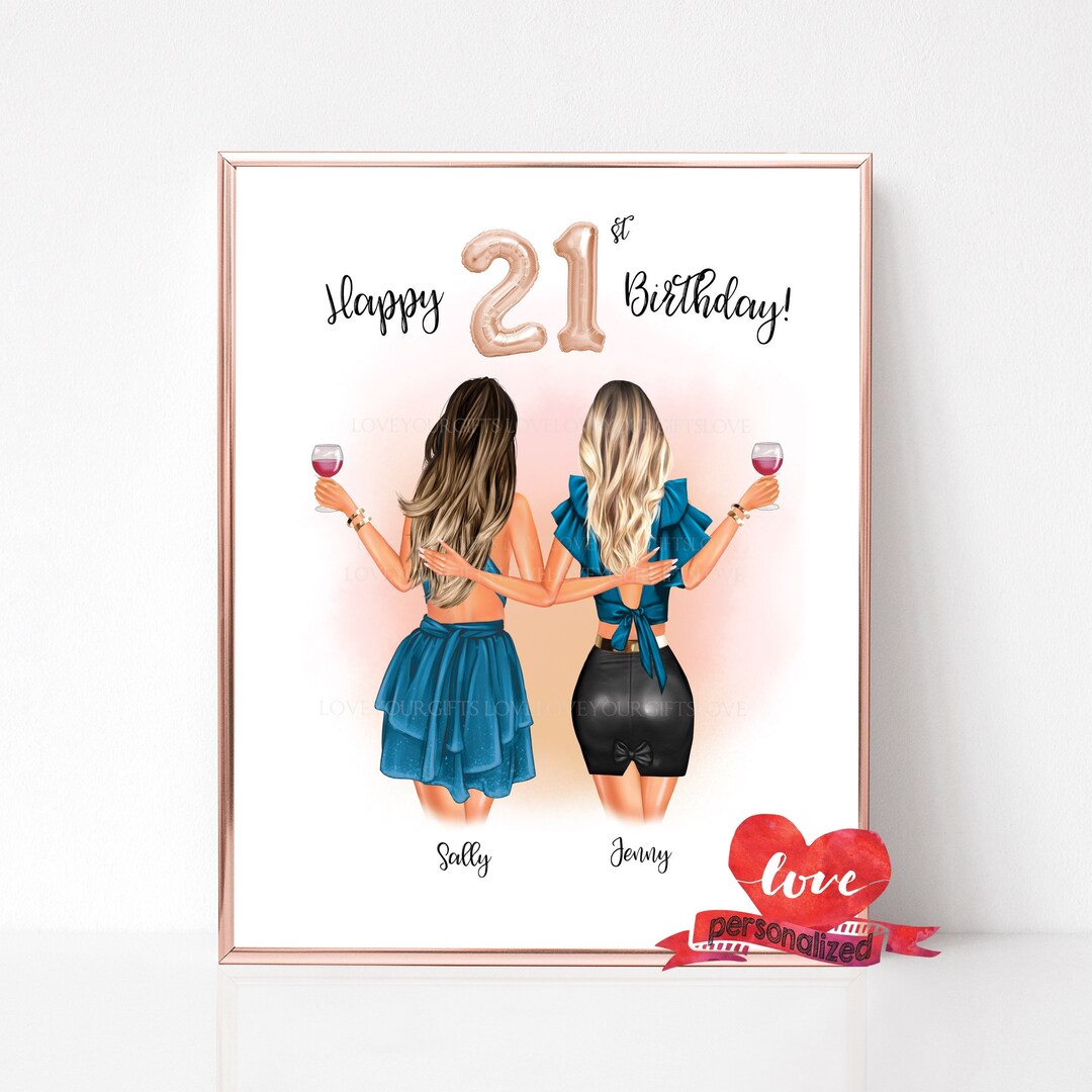 Happy Birthday Print, Any Birthday Age, Best Friend Print, Birthday ...