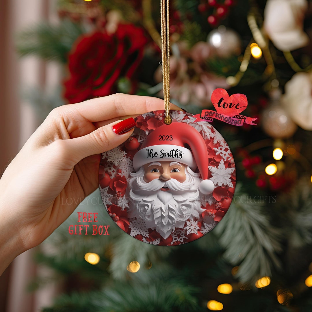 Personalized Santa Claus Ornament, 3D Print Christmas Ornament, Santa ...