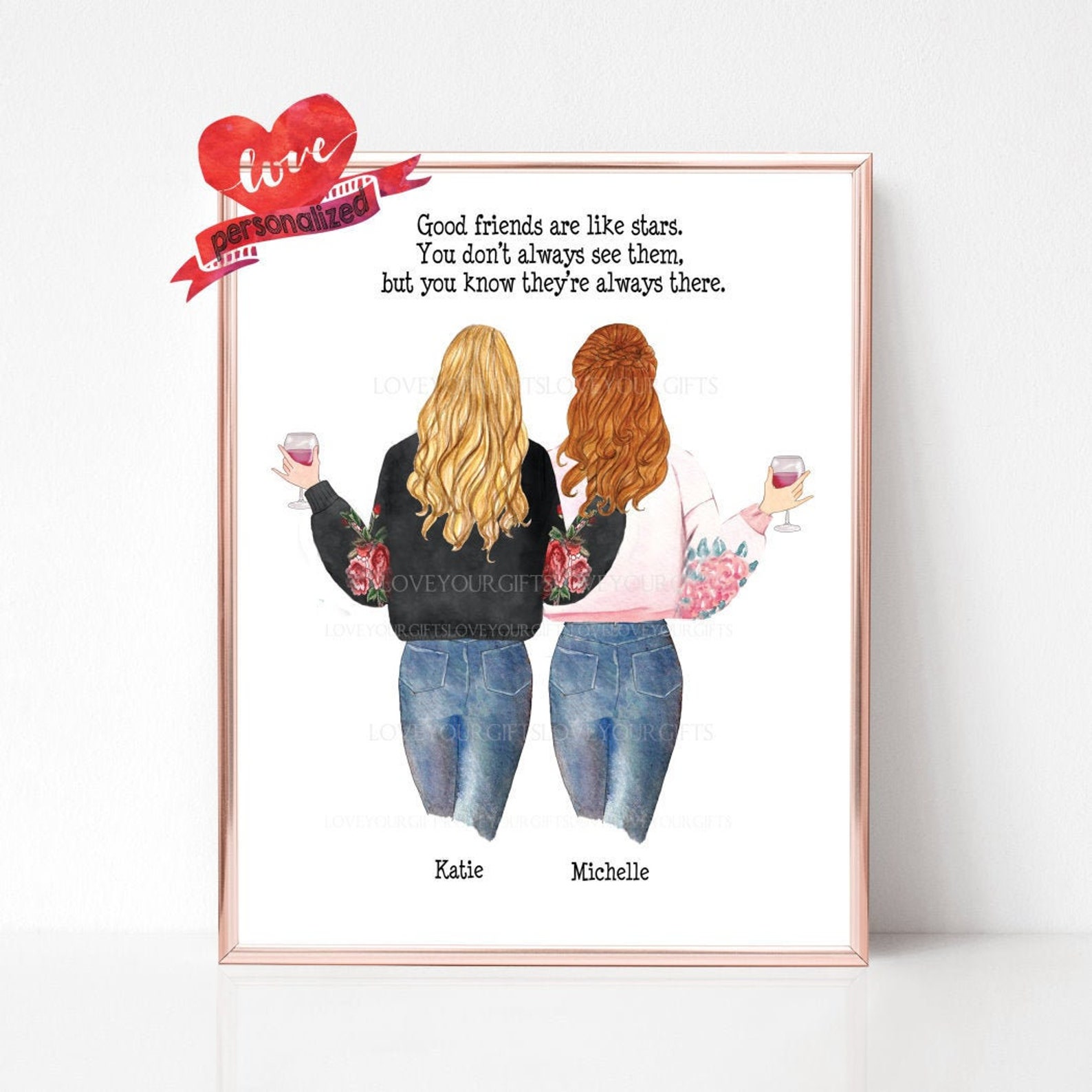 Personalized Best Friend Print, Best Friend Gift, Birthday Gift ...