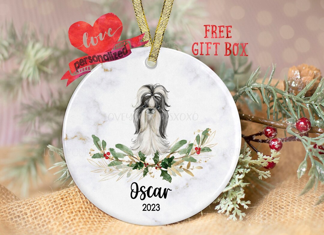 Personalized Shih Tzu Puppy Christmas Ornament Custom Shih Tzu Ornament ...