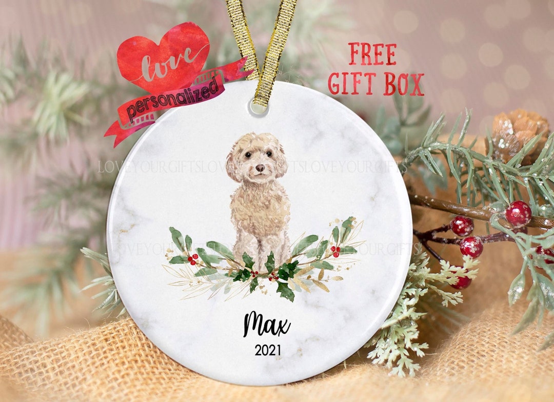 Personalized Champagne Cockapoo Christmas Ornament Custom - Etsy