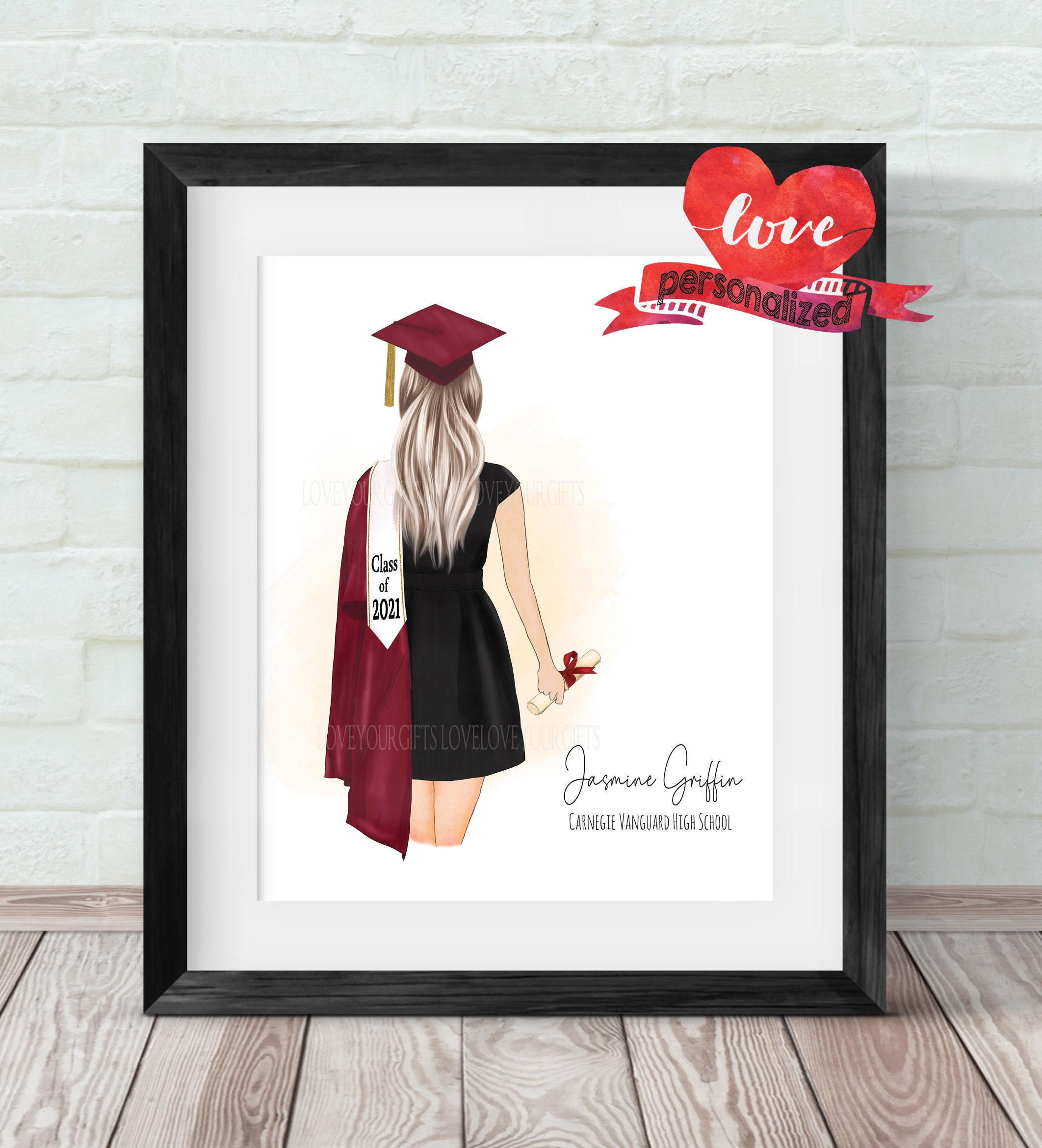 Personalized Graduation Print Graduation Gift Friends | Etsy