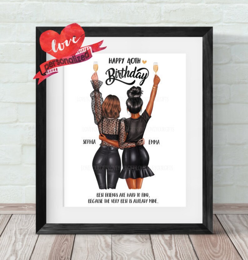 Personalized Best Friends Print Best Friend Gift Birthday - Etsy