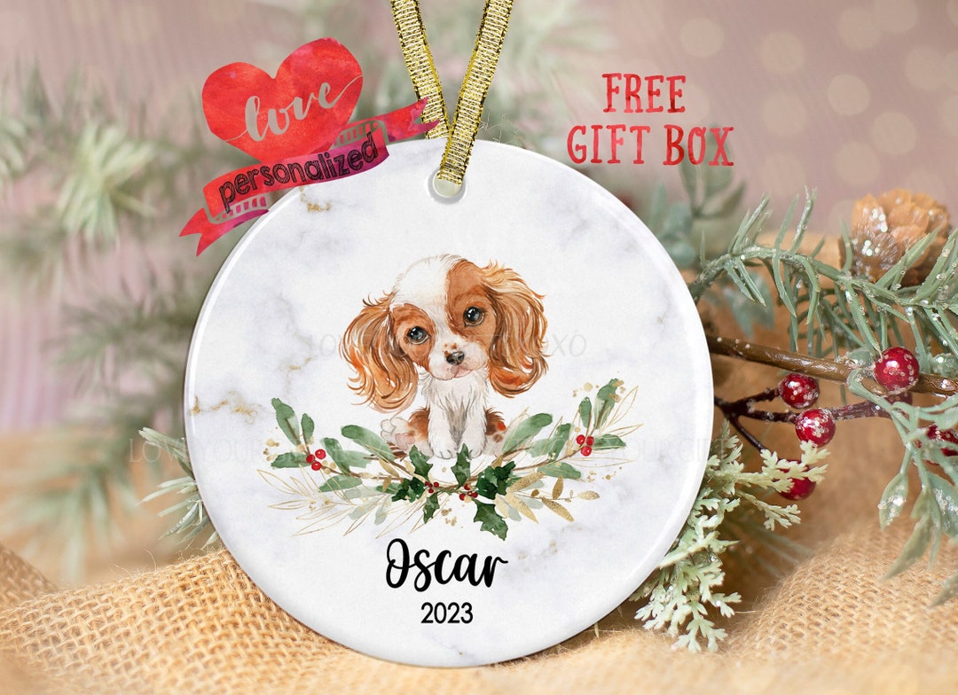 Personalized Cavalier Spaniel Puppy Ornament Custom Cavalier Spaniel ...