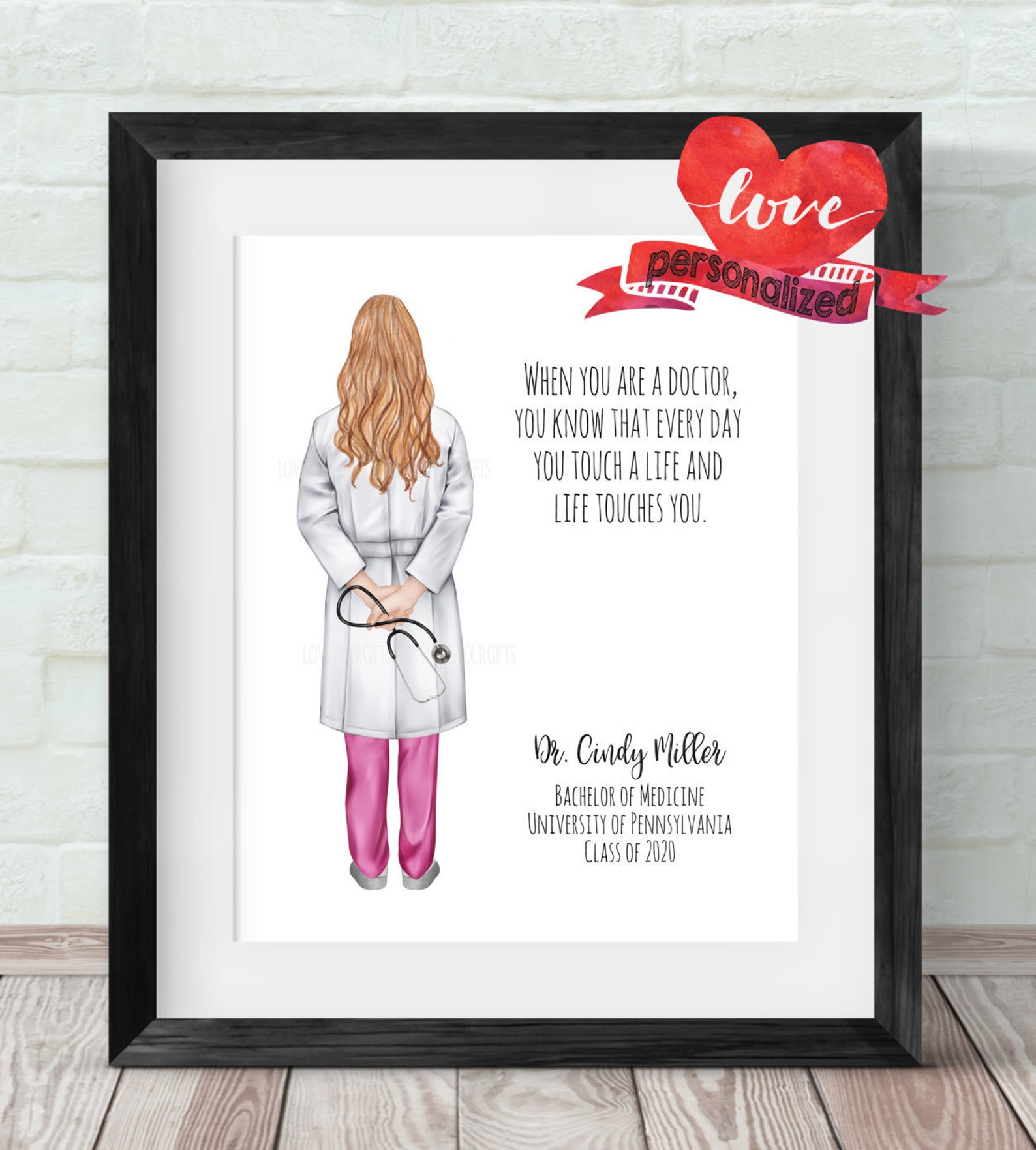 Personalized Doctor Graduation Print, Medical School Graduation, Doctor ...