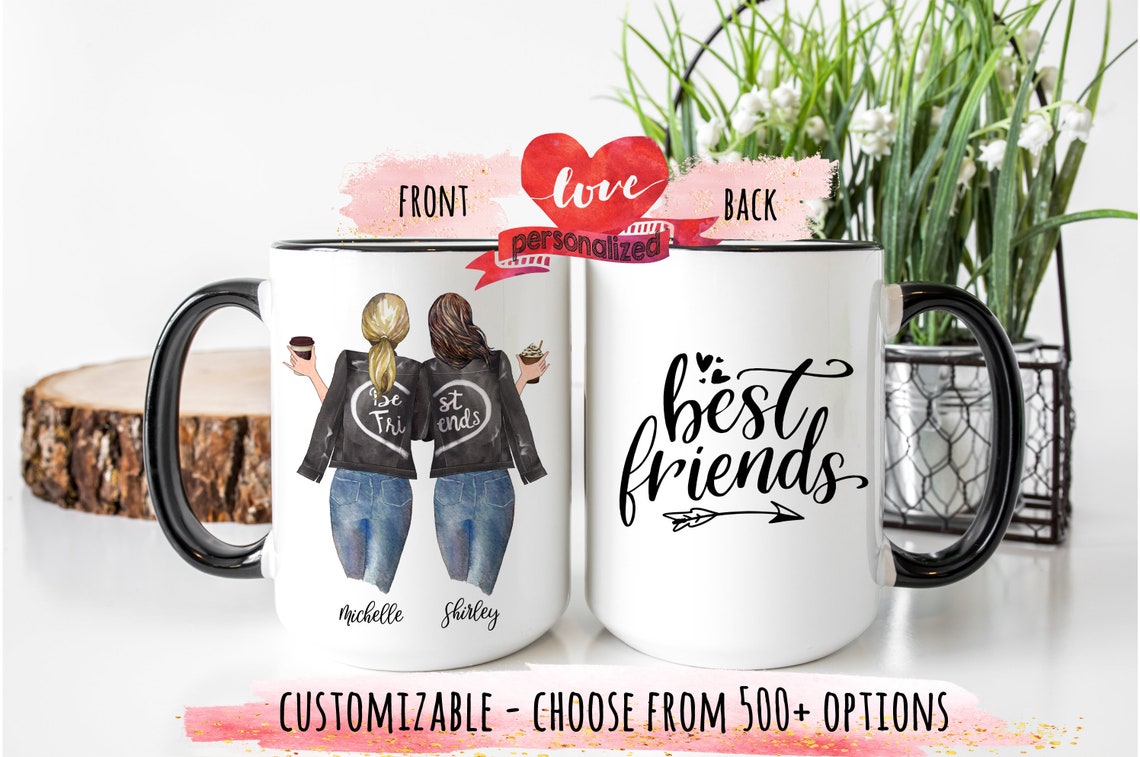 Personalized Best Friends Mug Personalized Friends Mug Bestie | Etsy
