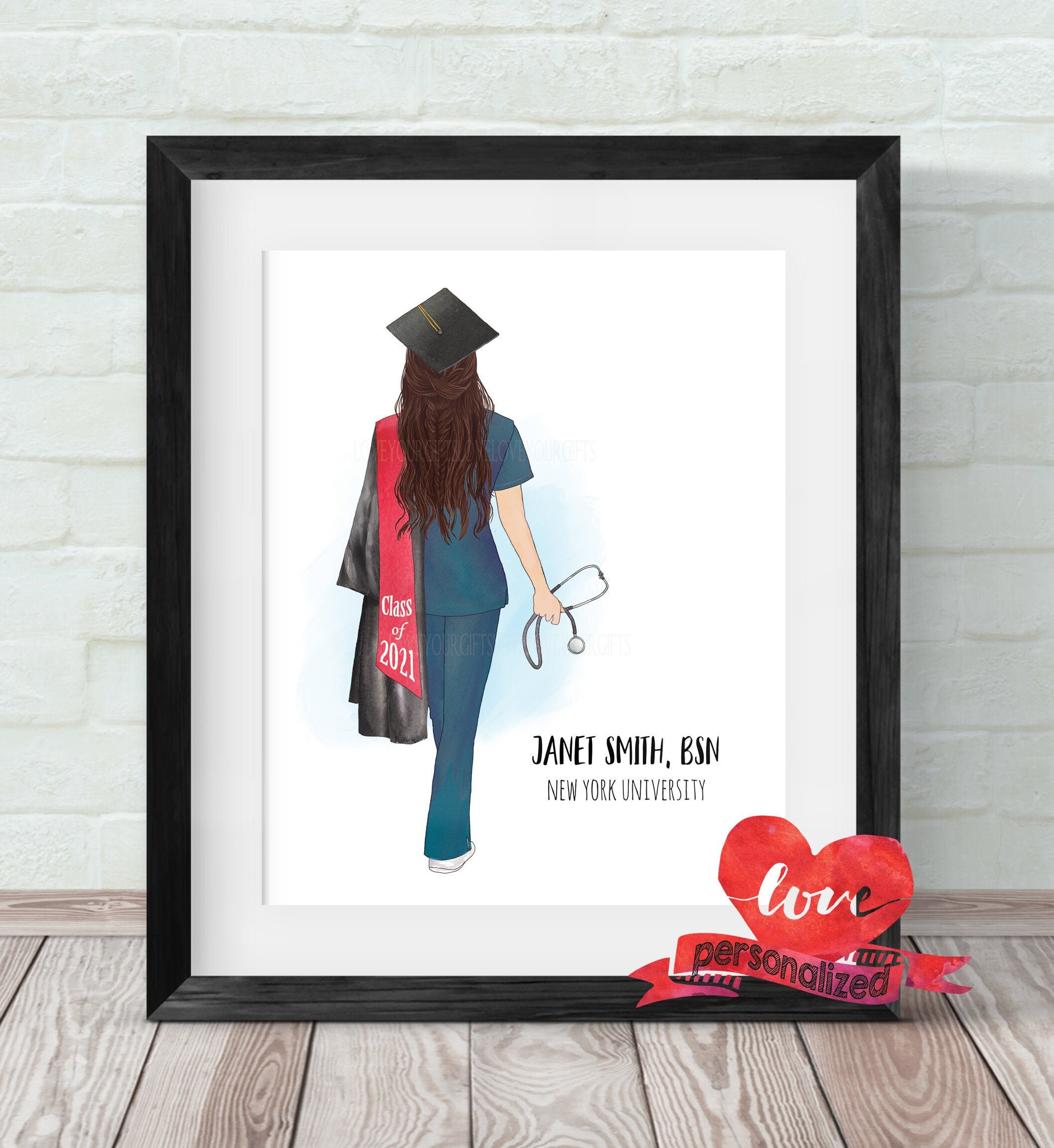 Personalized Nurse Graduation Print Nurse Print Nursing | Etsy