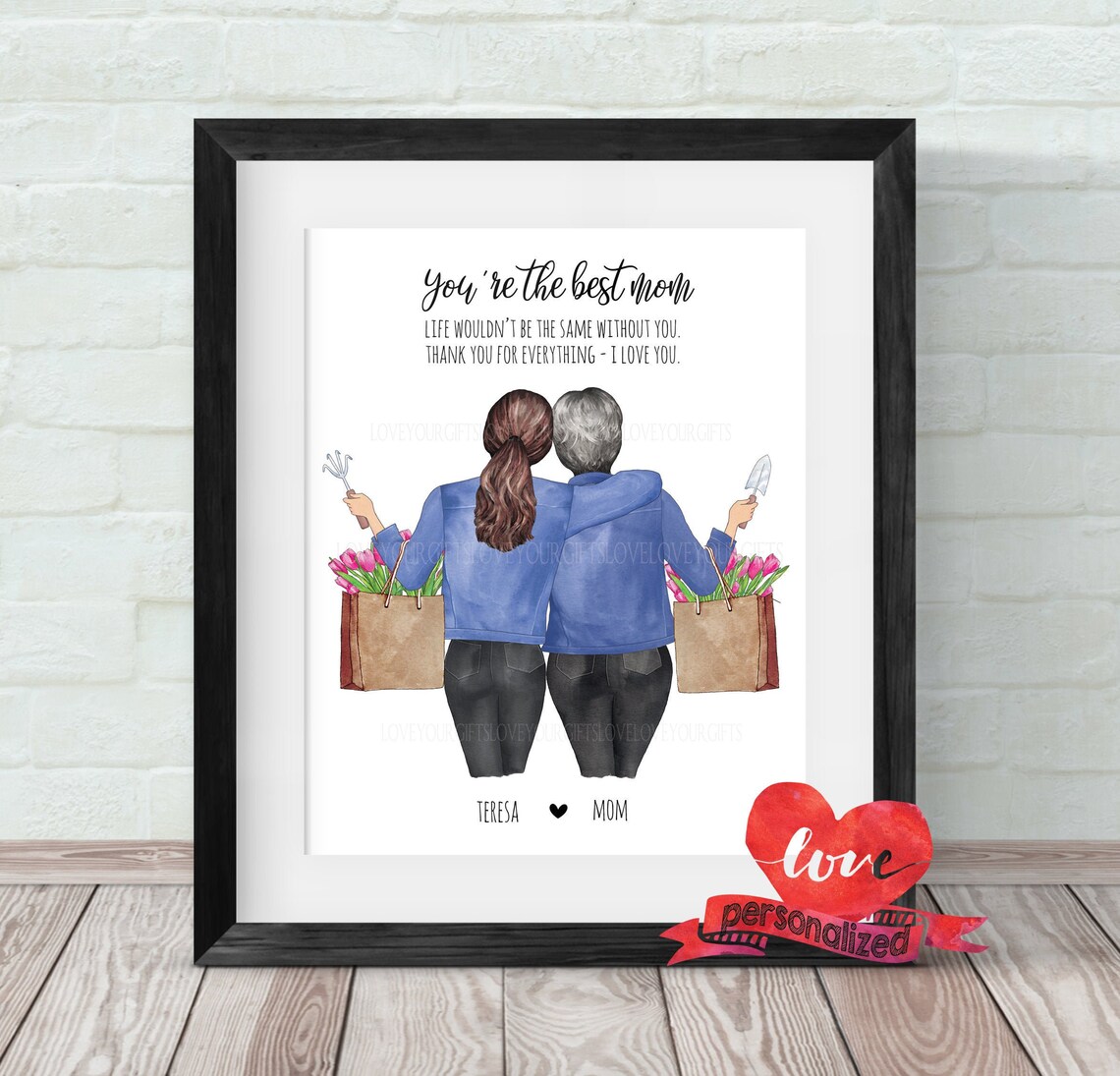 Custom Mother and Daughter Print Personalized Mom Print - Etsy