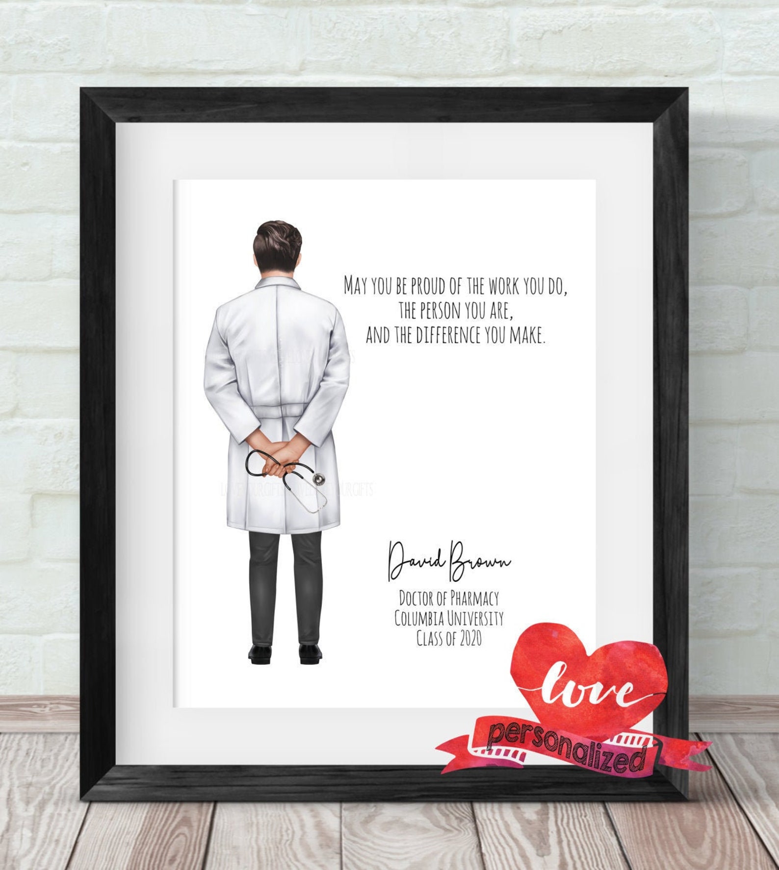 Personalized Doctor Graduation Print Medical School | Etsy