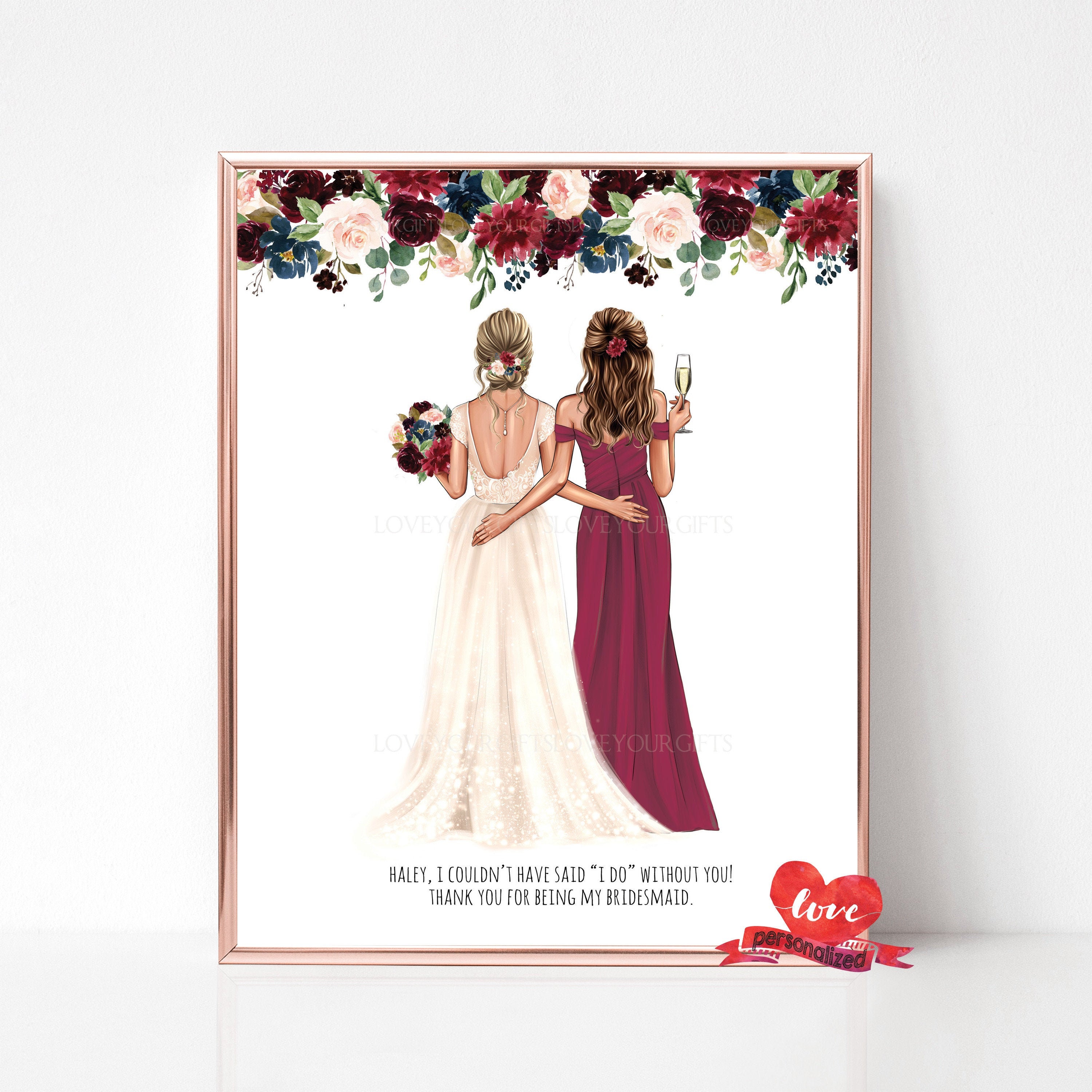Bride And Maid Of Honor Cartoon