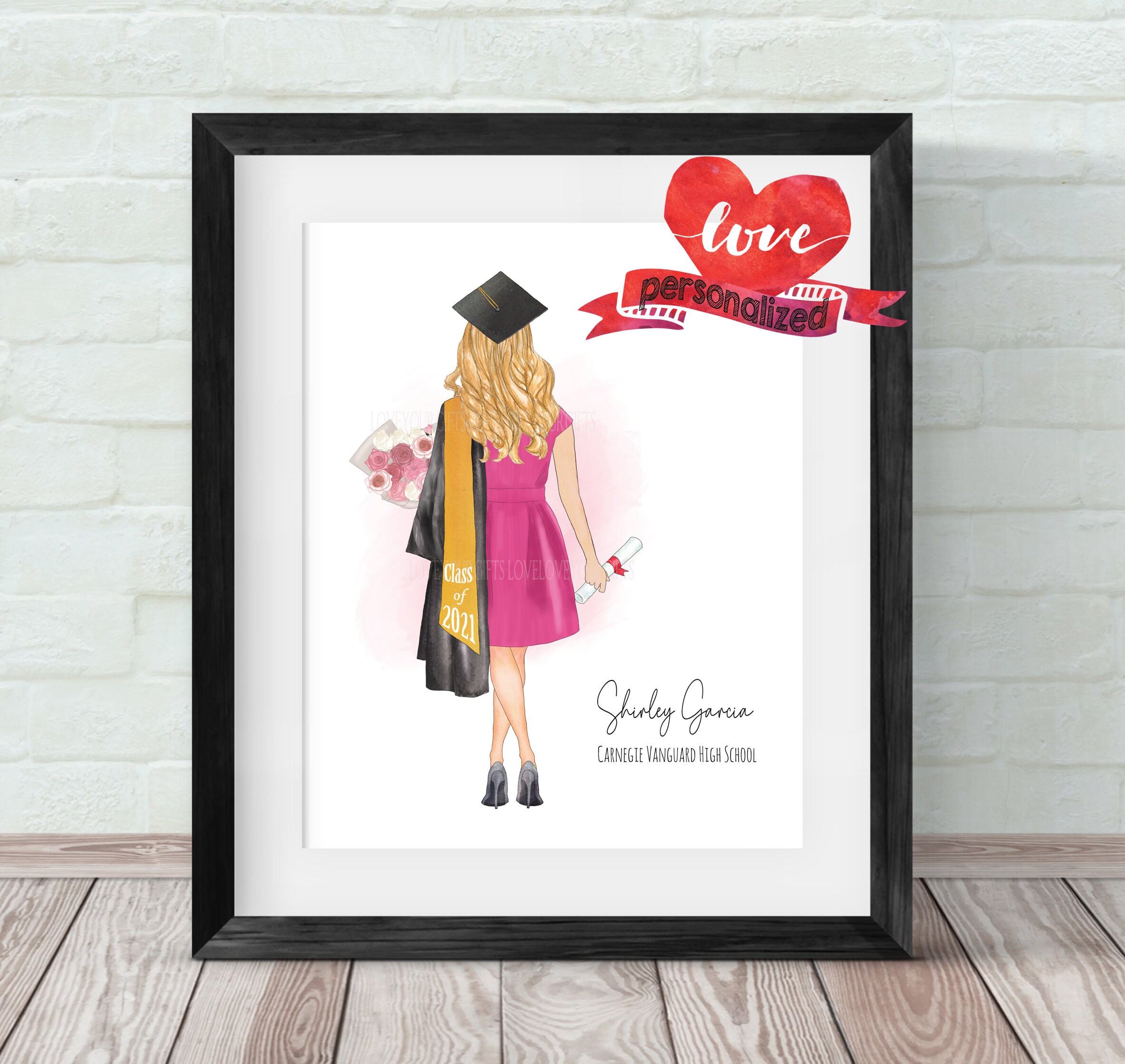 Personalized Graduation Print Graduation Gift Friends | Etsy