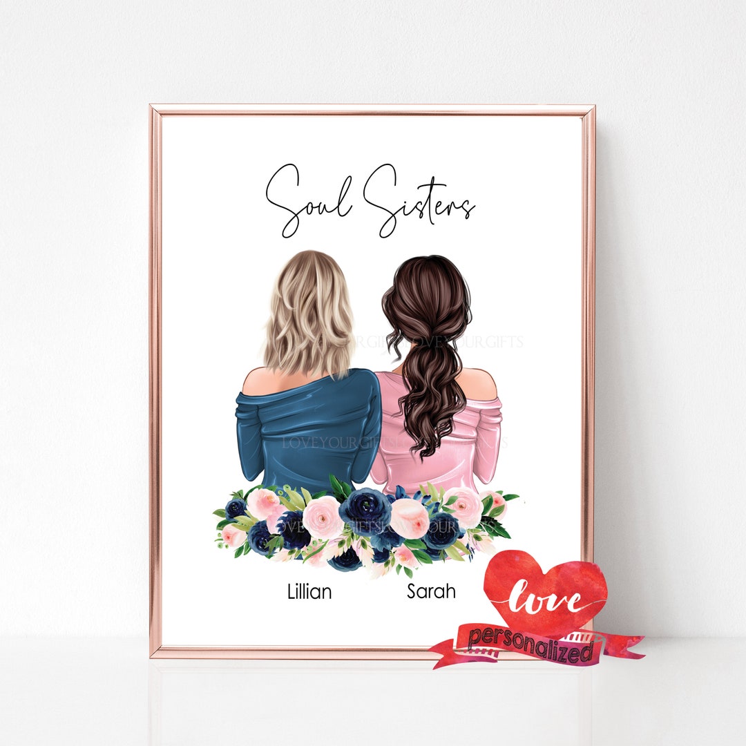 Personalized Best Friend Print, Custom Friends Print, Birthday Print ...