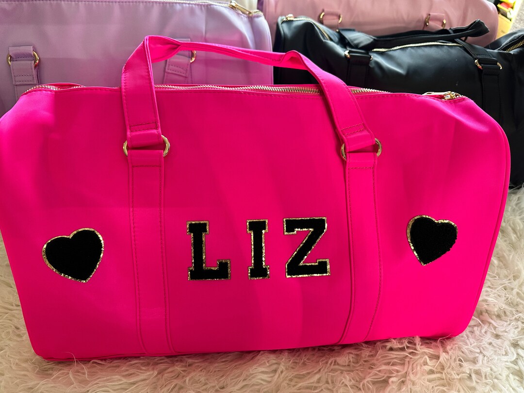 Personalized Nylon Duffel Bags, Custom Varsity Letter Bag, Bridesmaid ...