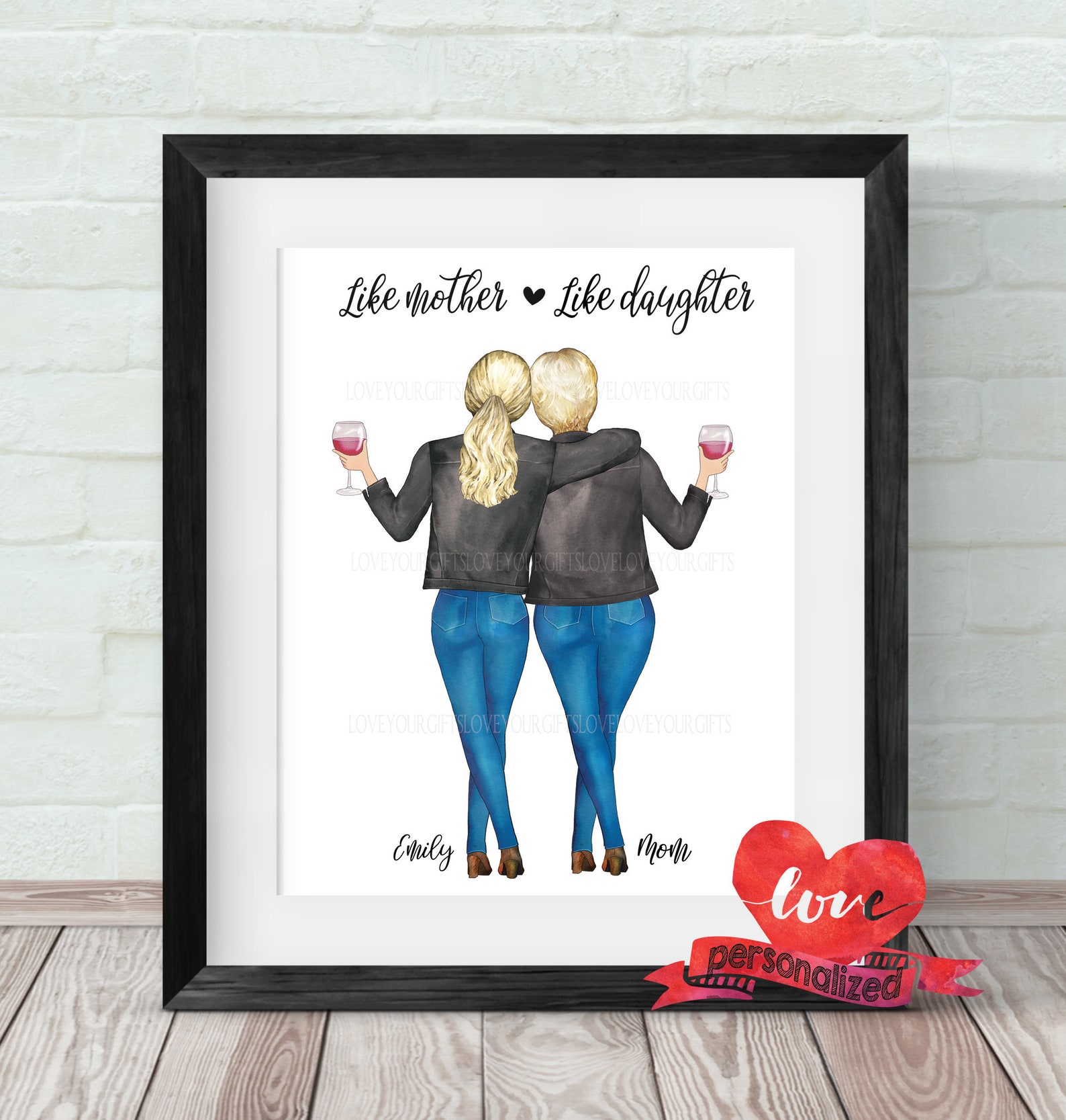 Custom Mother and Daughter Print Personalized Mom Print - Etsy