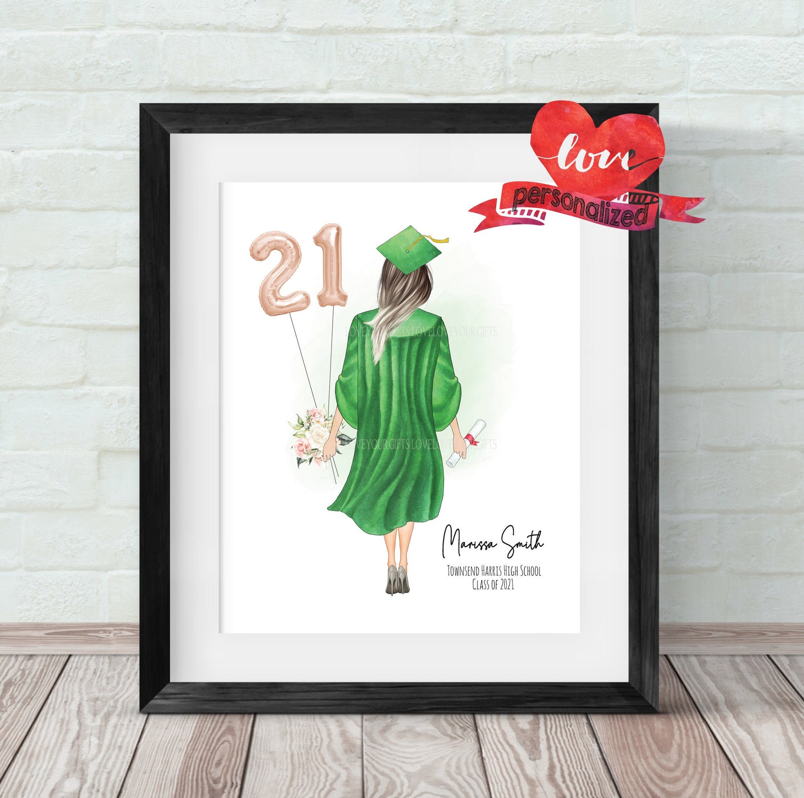 Personalized Graduation Print Graduation Gift Friends | Etsy