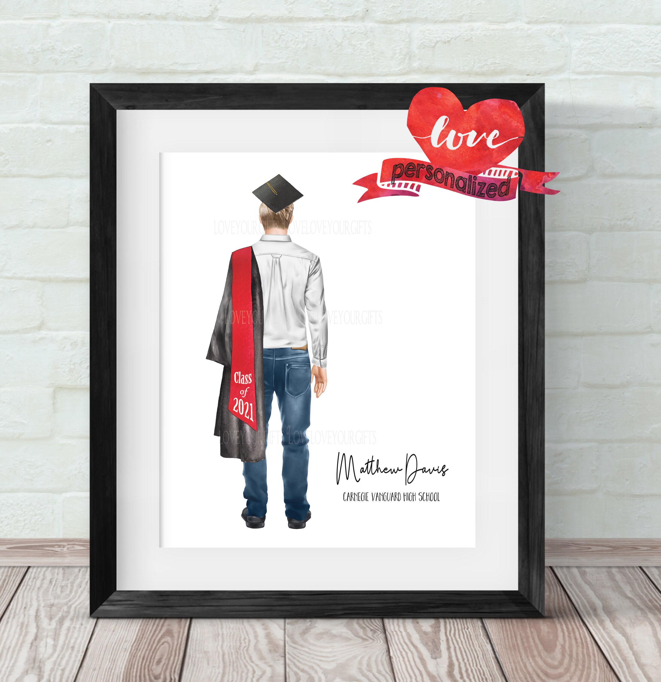 Personalized Graduation Print Graduation Gift Class of 2021 | Etsy