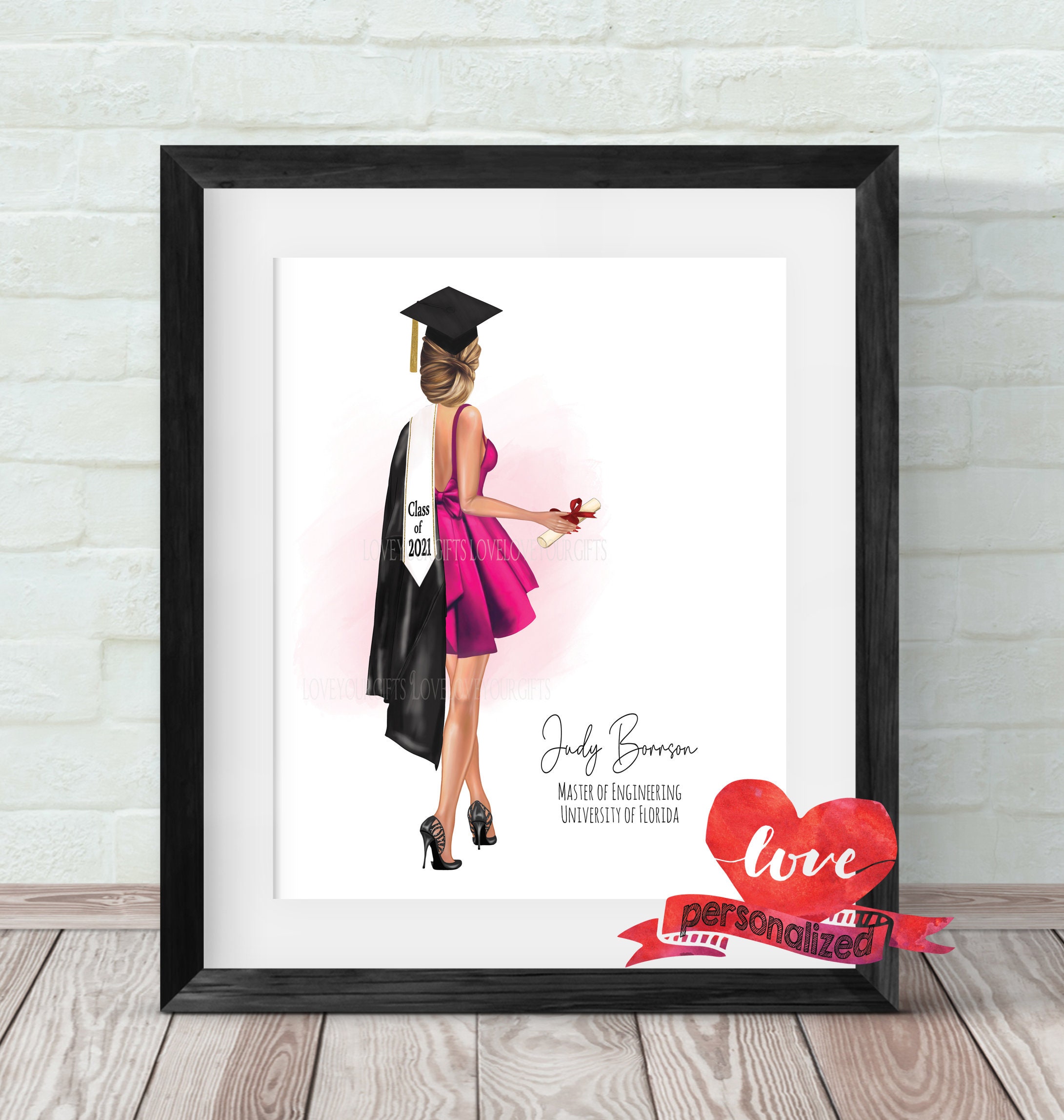Personalized Graduation Print Graduation Gift Friends | Etsy