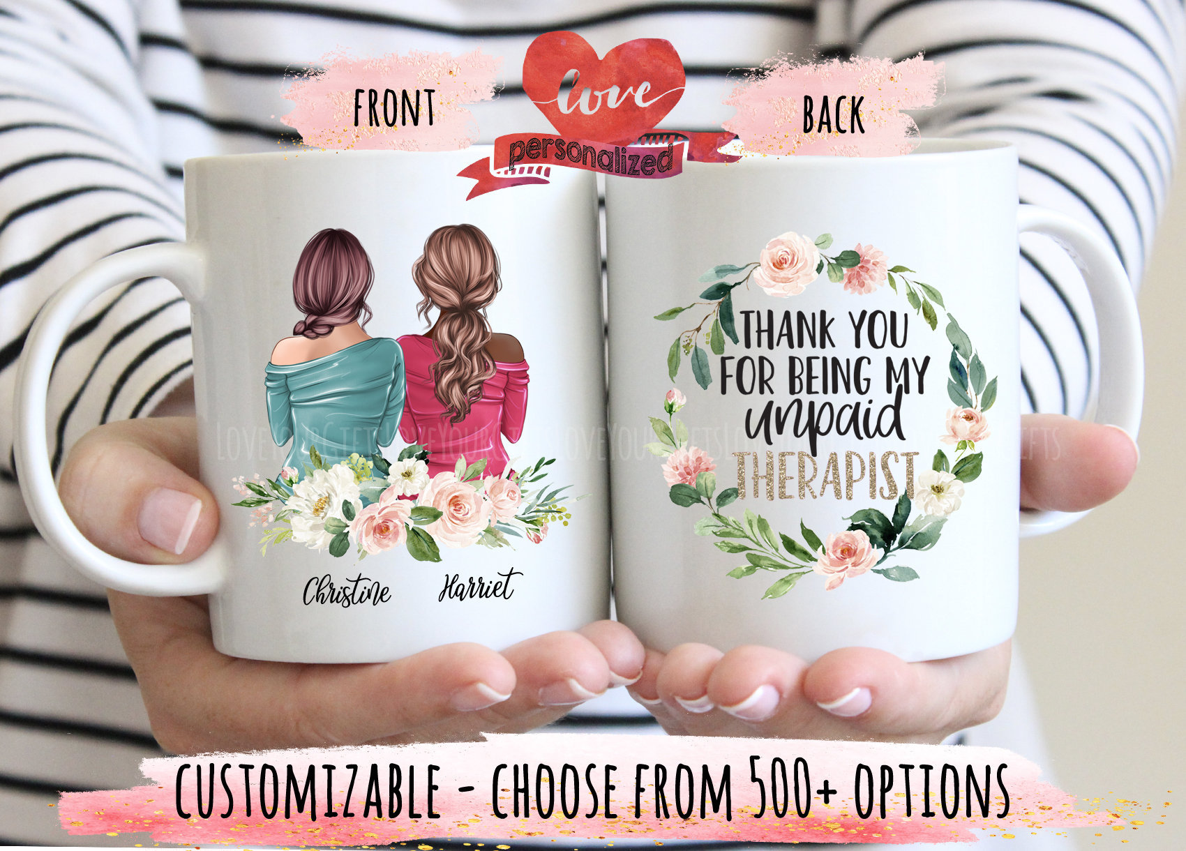 Personalized Best Friends Mug Personalized Friends Mug Bestie | Etsy