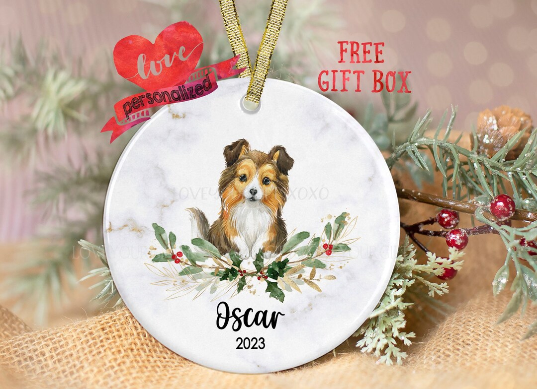 Personalized Sheltie Puppy Christmas Ornament Custom Sheltie Ornament ...