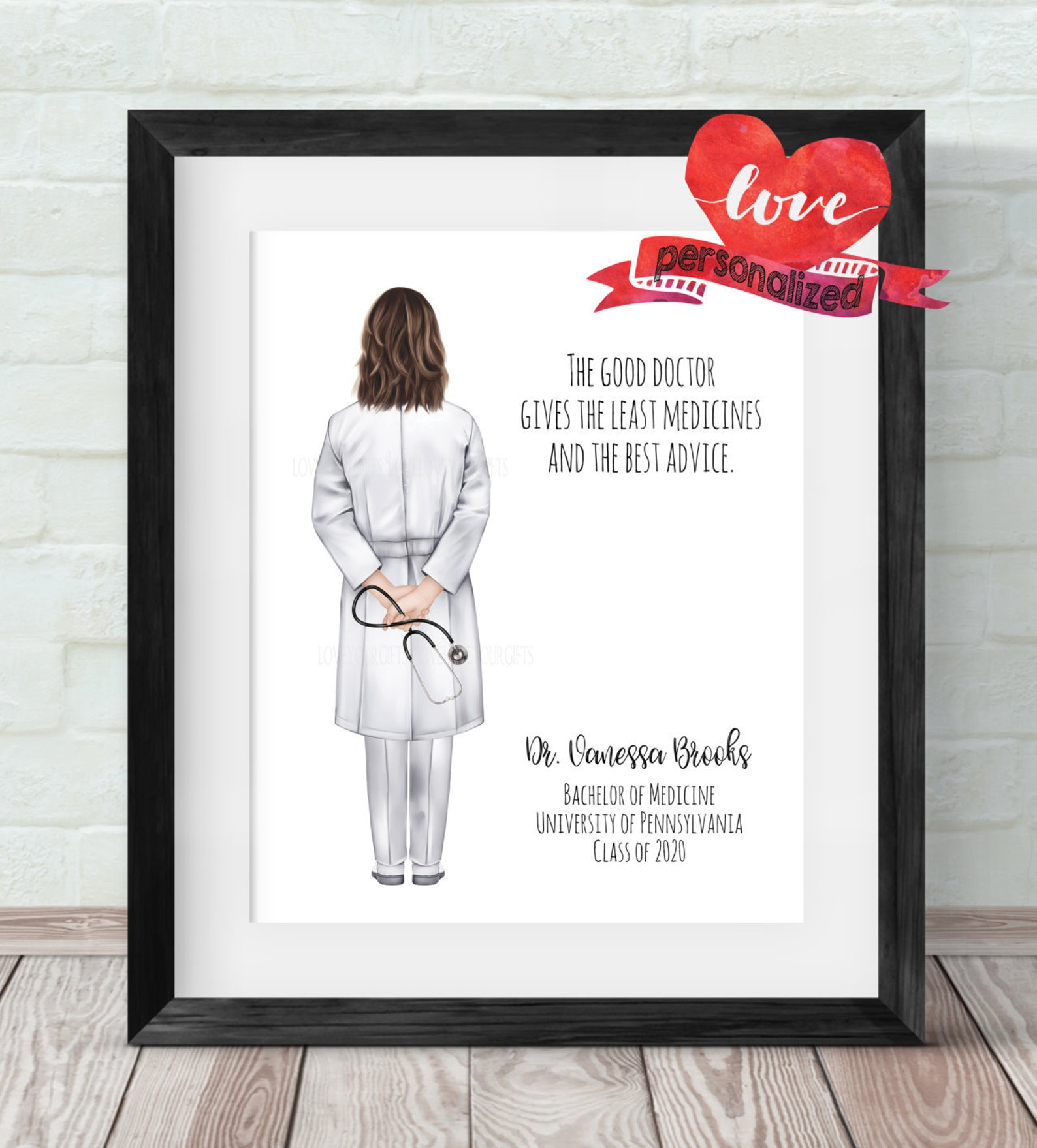 Personalized Doctor Graduation Print Medical School - Etsy