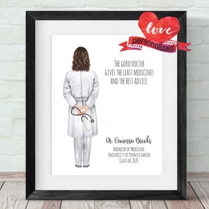 Personalized Doctor Graduation Print, Medical School Graduation, Doctor ...
