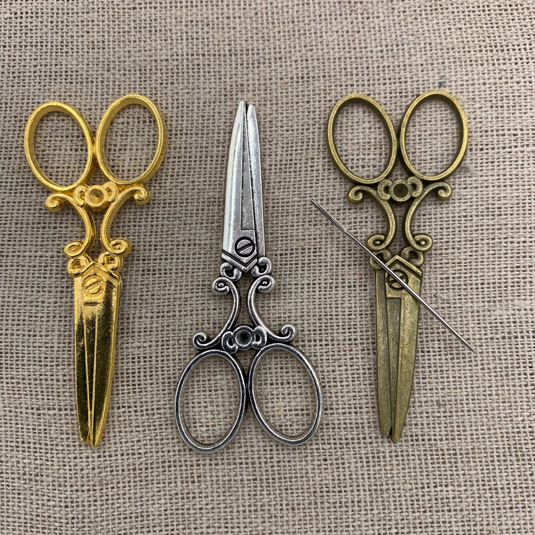 Decorative Scissors Needle Minder | Gold | Silver | Bronze | Magnetic ...