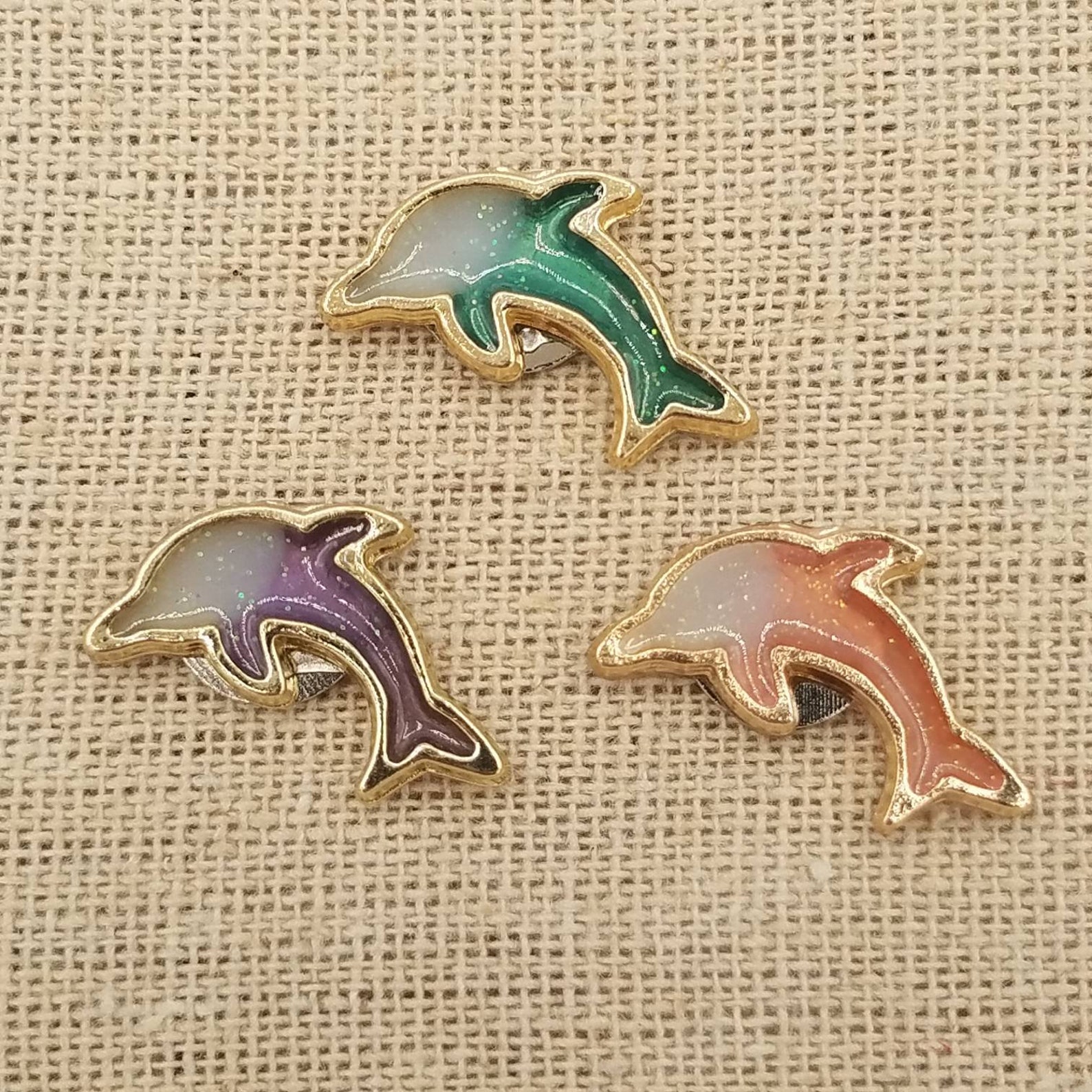 Mini Ombre Dolphin Glitter Dolphin Gold Purple Green - Etsy