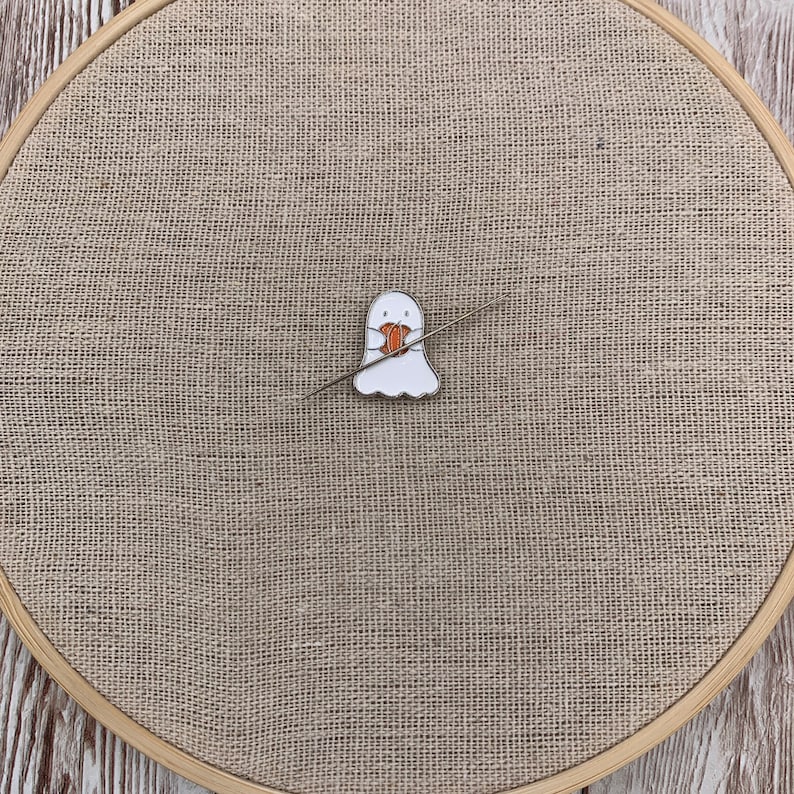Pumpkin Ghost Needle Minder Cute White Halloween - Etsy